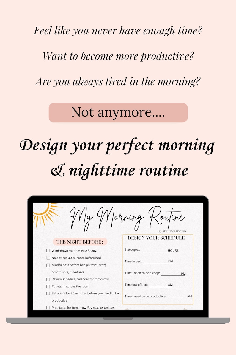 Productivity Morning Routine Tracker - Etsy
