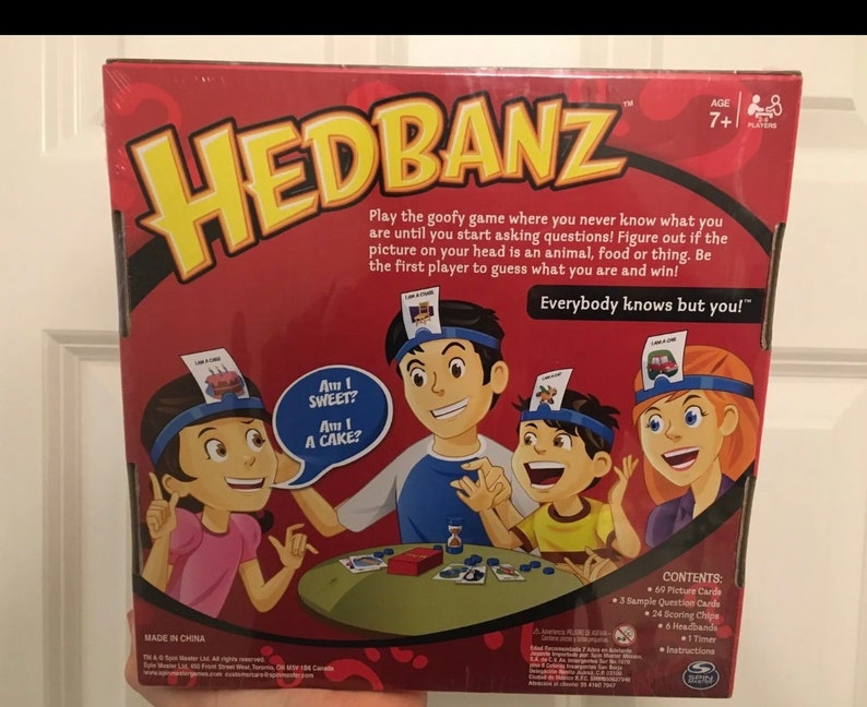 Hedbanz Party Board Game Headbands Spin Master Kids Fun Boy Girl Toy ...