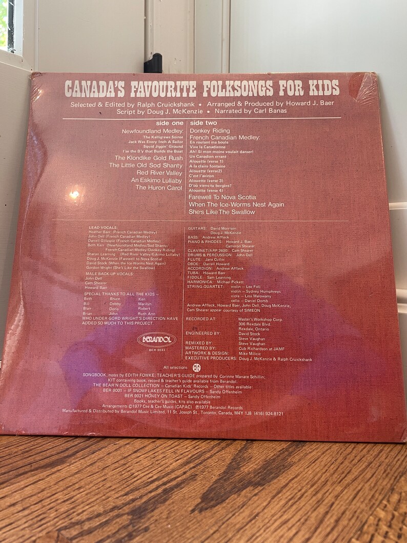 Canada's Folk Songs for Kids Vintage 1970s Favory Sealed Vinyl Record ...