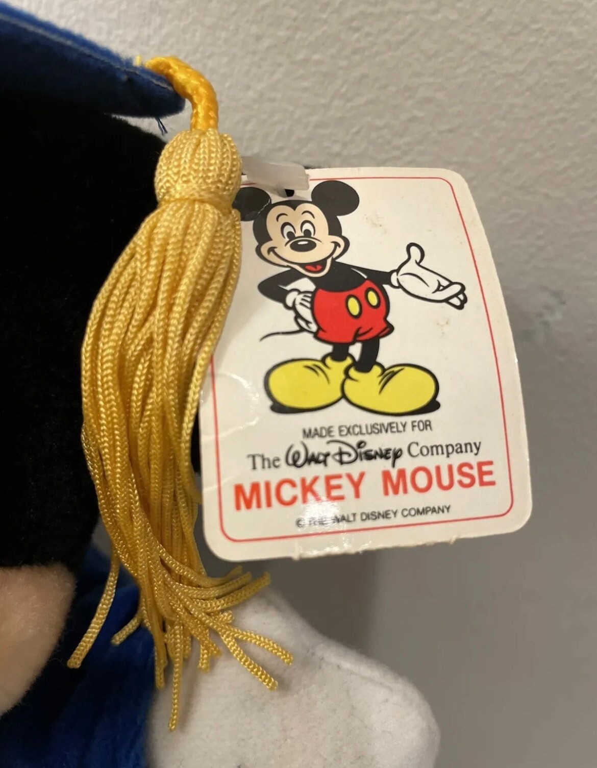 Graduation Mickey Mouse Disneyland Plush Blue Gown Yellow Tassel VTG ...