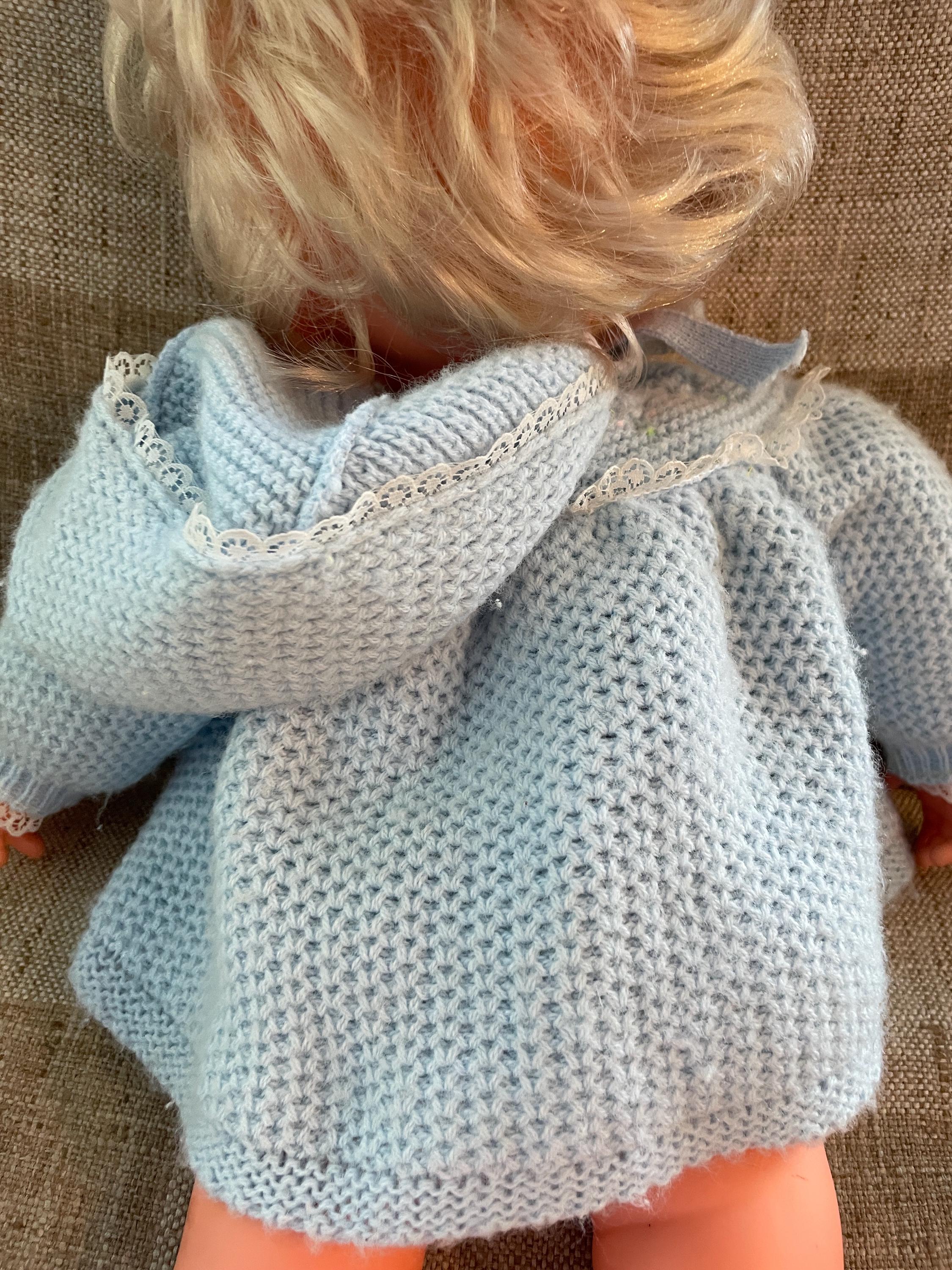 Vintage Sebino Cicciobello 18" Italian Baby Doll Blonde Hair Blue Eyes ...