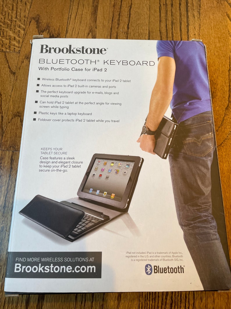 BROOKSTONE Bluetooth Keyboard W/portfolio Case Forapple iPad 2 Black - Etsy