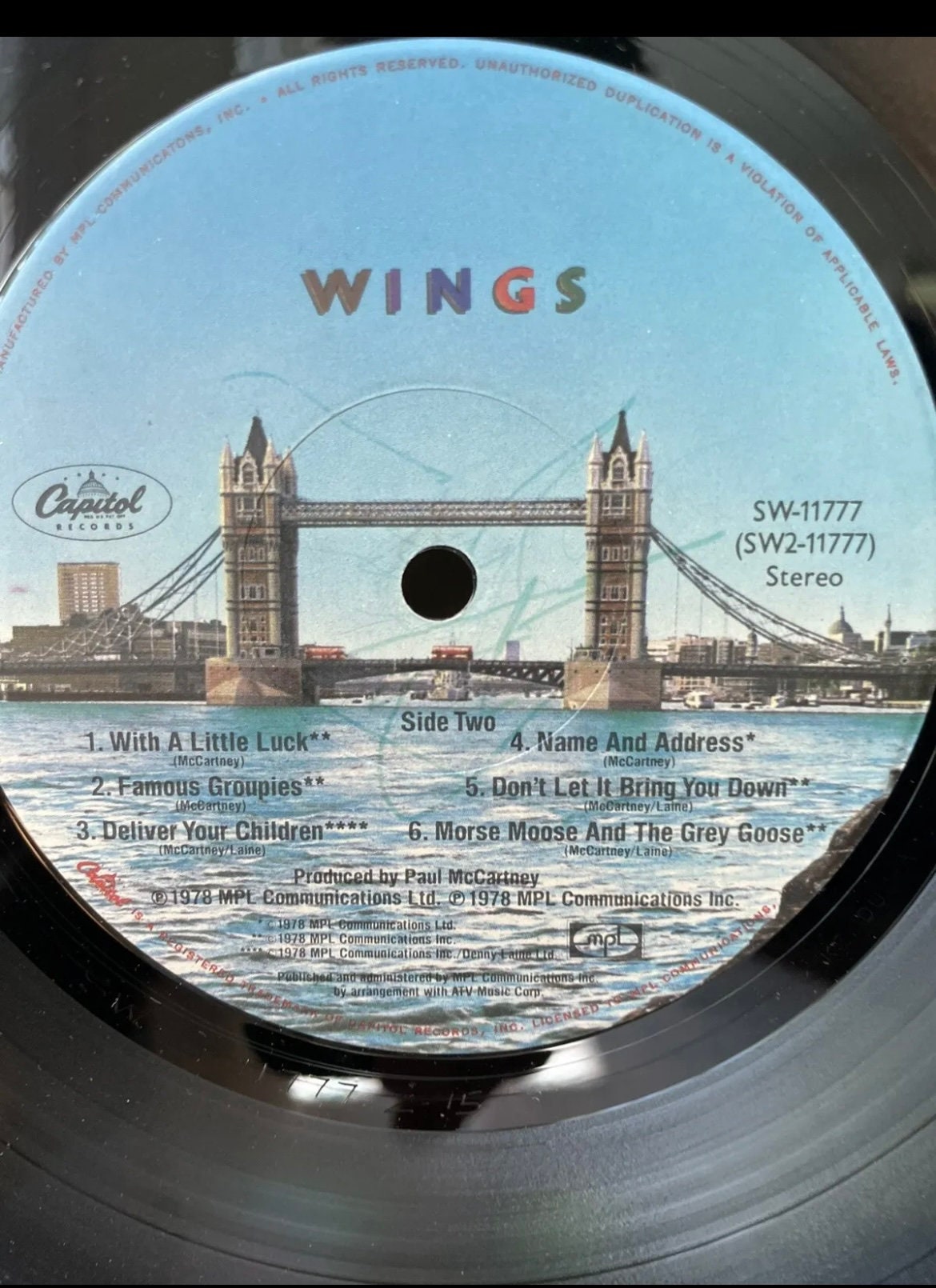 London Town Paul Mccartney Wings Capitol Records 1978 33 RPM - Etsy