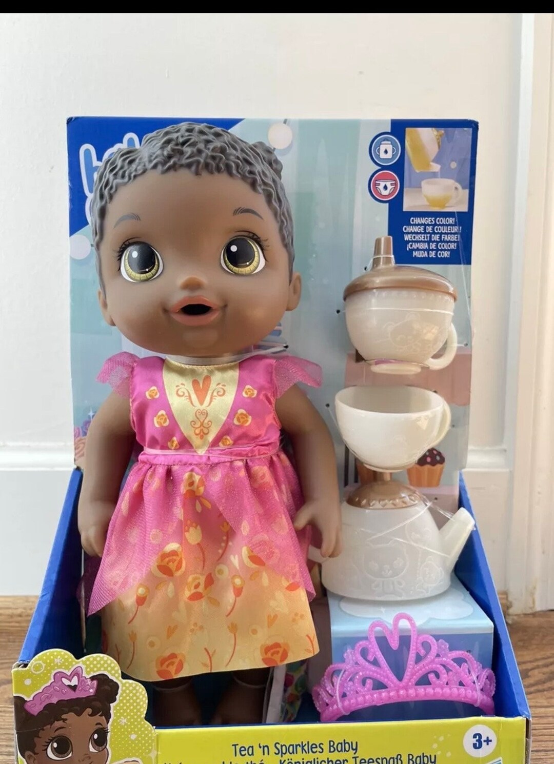 Baby Alive Tea N Sparkles Baby Doll *color-changing Tea Set* Black Hair ...