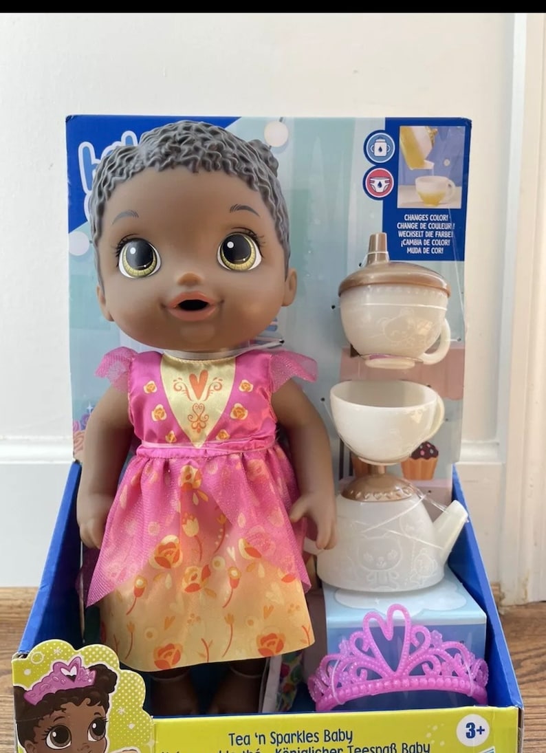 Baby Alive Tea N Sparkles Baby Doll *color-changing Tea Set* Black Hair ...