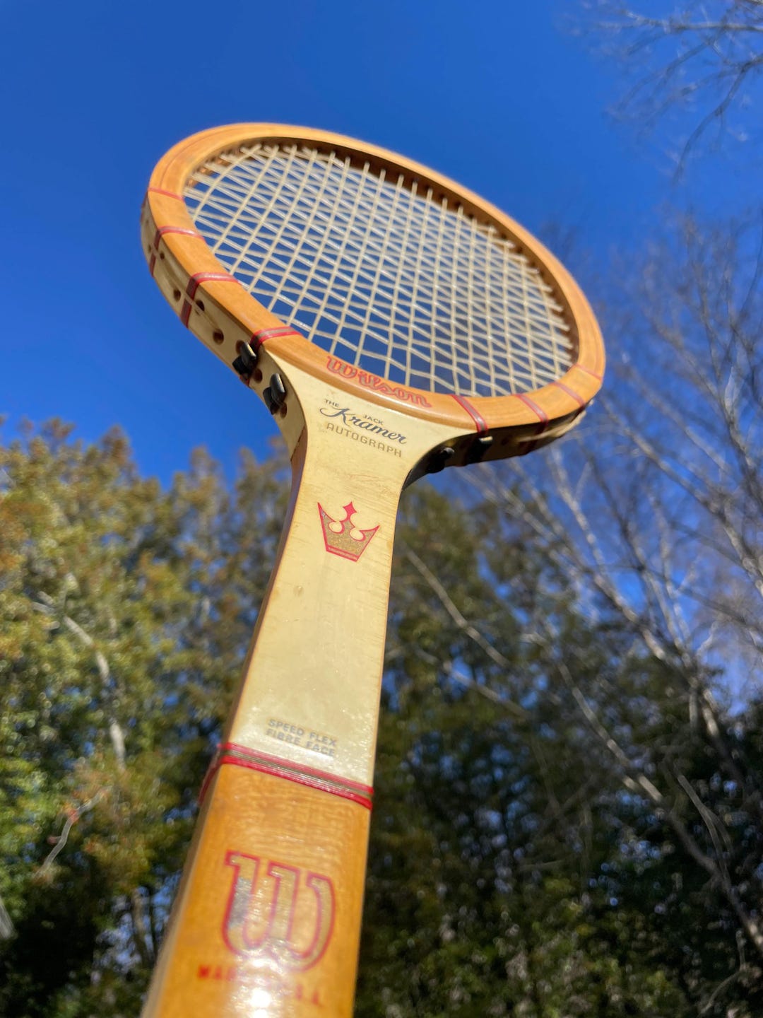 Vintage Wilson Jack Kramer Autograph Wooden Tennis Racket W/ Cover USA ...