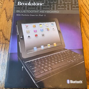 BROOKSTONE Bluetooth Keyboard W/portfolio Case Forapple iPad 2 Black - Etsy