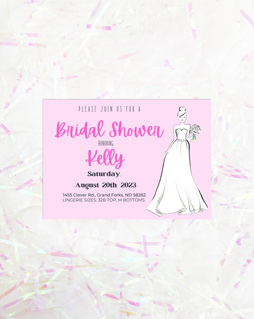 Classic Bridal Shower Invitation, Fashion Girl Shower Invite, Stylish ...