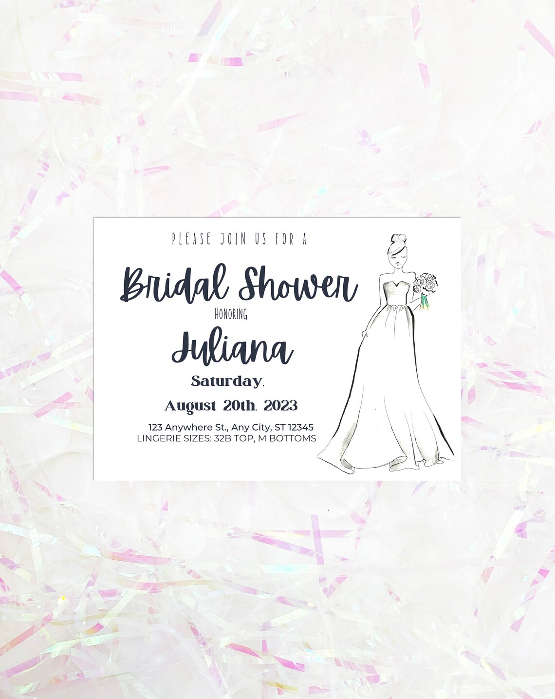 Classic Bridal Shower Invitation Fashion Girl Shower Invite - Etsy