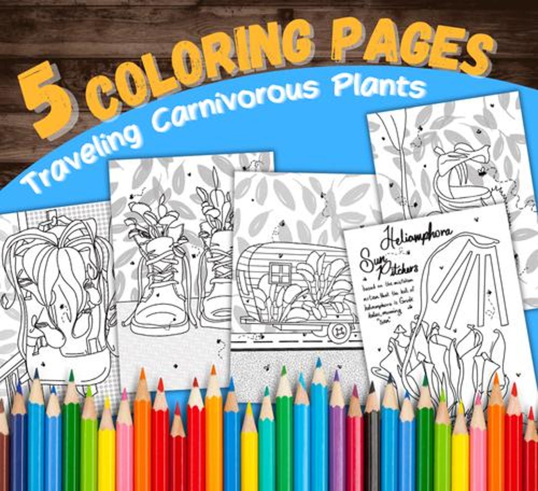 Traveling Carnivorous Plants Coloring Pages - Etsy