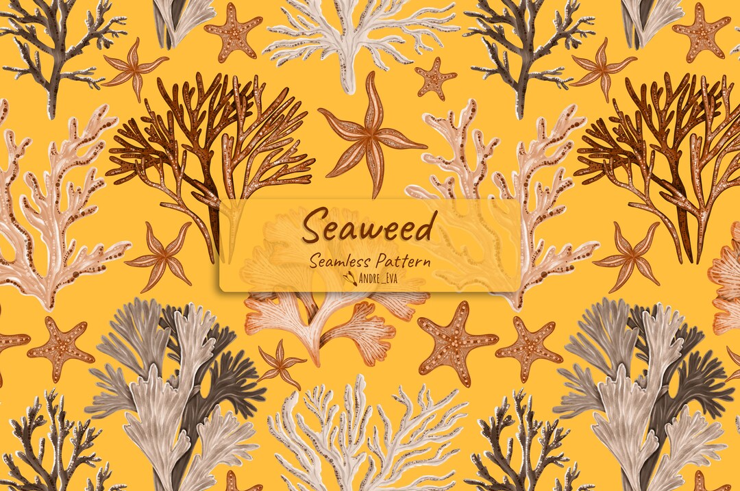 Set of 10 Digital Patterns 'seaweed ' - 10 Unique Designs for Your ...