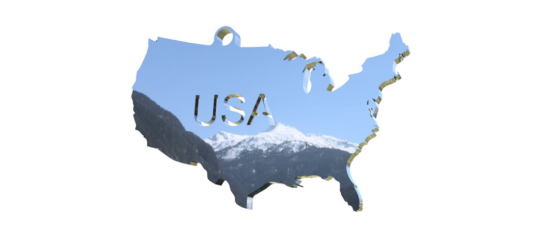 DXF, DWG, Pdf Download File for a Keychain in the Shape of the Map of ...