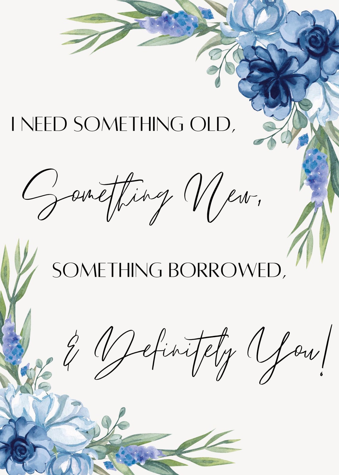 3 - Something Blue Proposal Card Template Set, Will You Be My Blue Crew ...