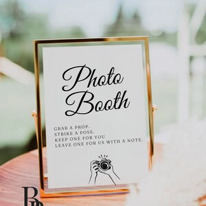 Wedding Photo Booth Sign Template, Modern Photobooth Sign, Printable ...