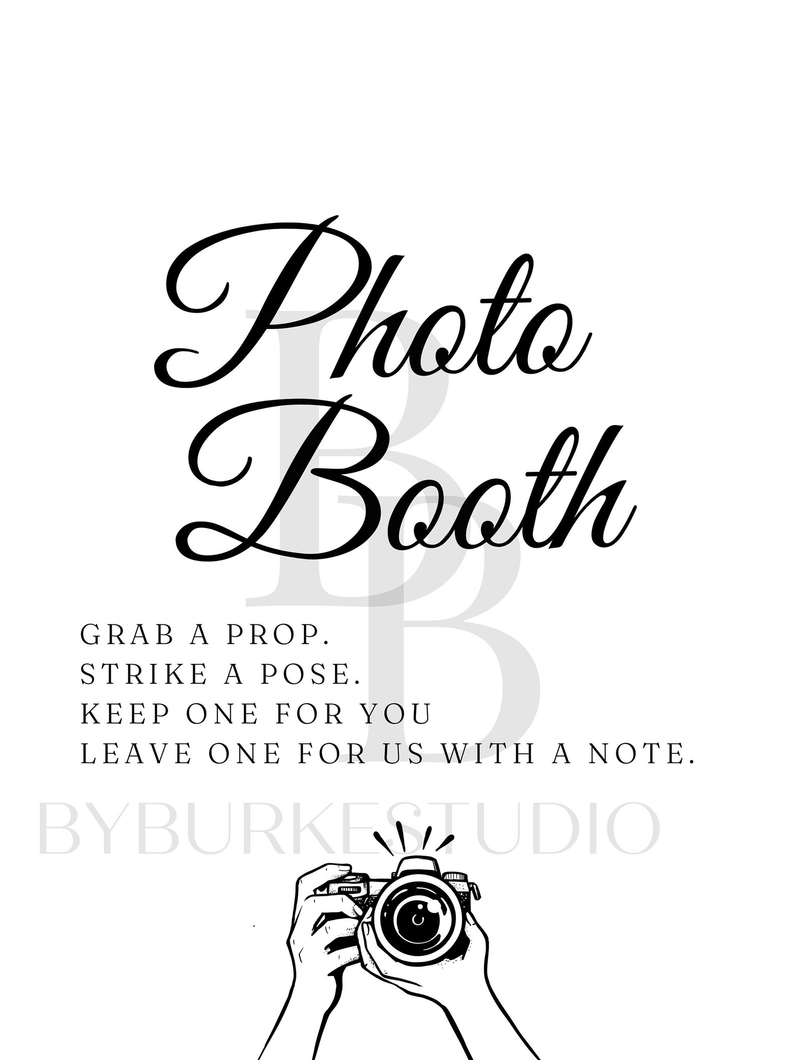 Wedding Photo Booth Sign Template, Modern Photobooth Sign, Printable ...