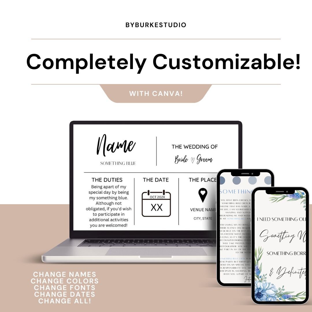 3 - Something Blue Proposal Card Template Set, Will You Be My Blue Crew ...