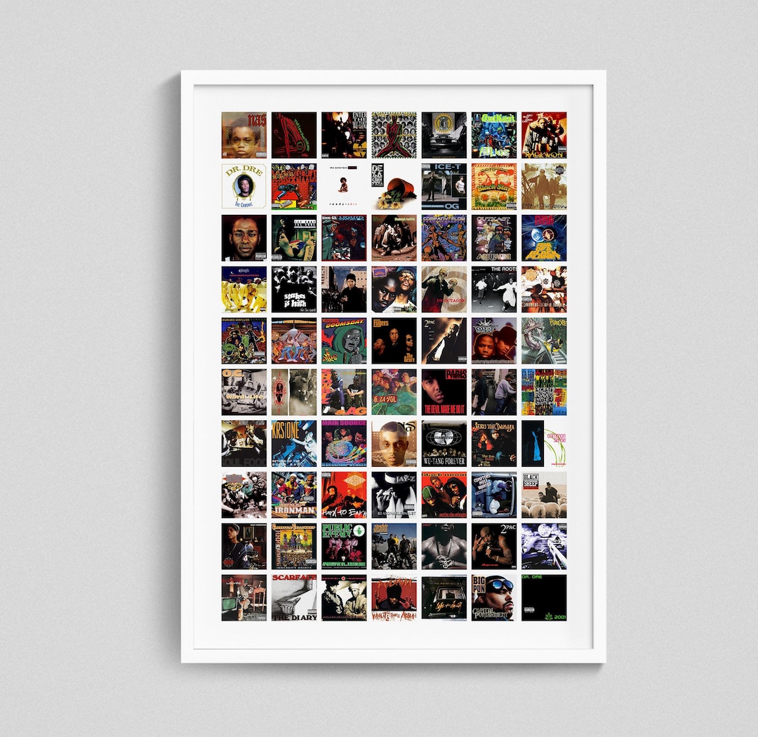 The Best of 90s Hip Hop / Rap Album Cover Print Poster | Framed or ...