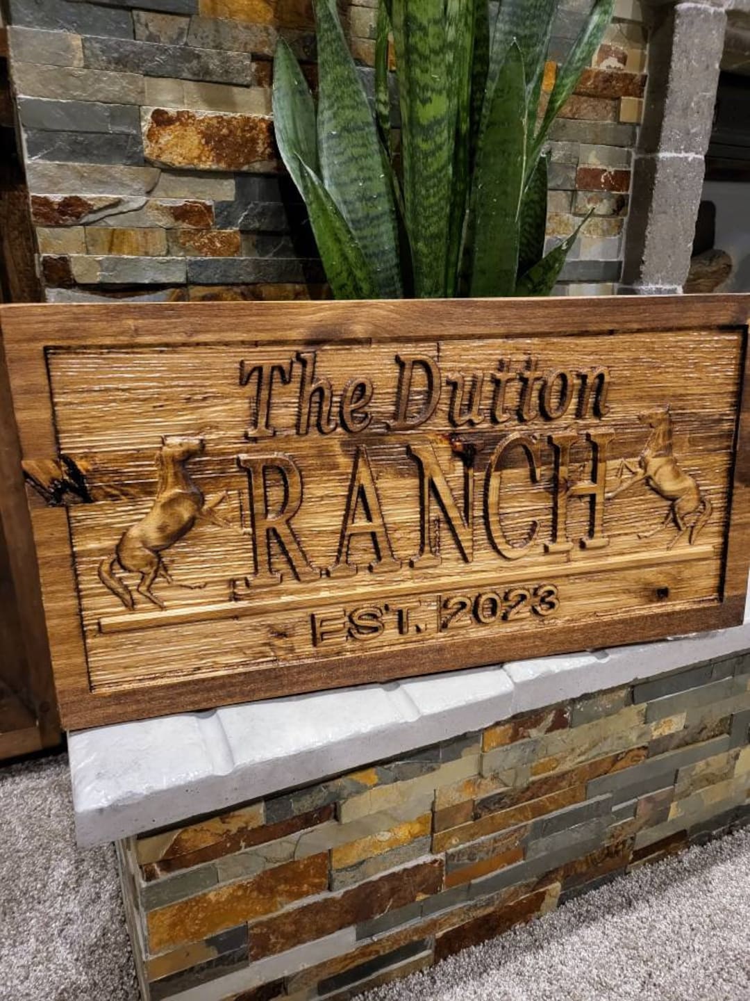 Last Name Horse Ranch Sign, 3D Custom Wood Sign, Vintage Texture ...