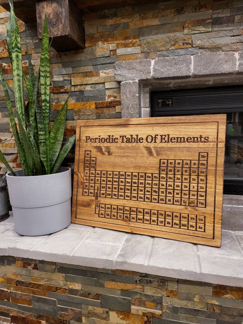 Periodic Table of Elements Wood Sign Custom Engraved Wall Décor Rustic ...