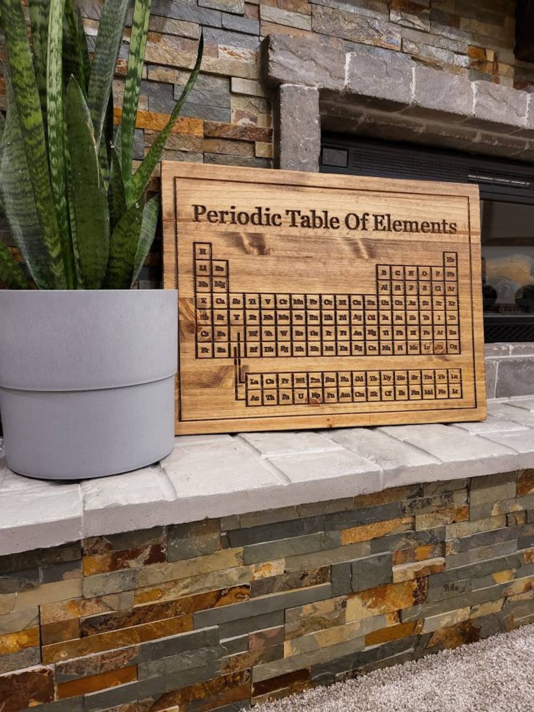 Periodic Table of Elements Wood Sign Custom Engraved Wall Décor Rustic ...