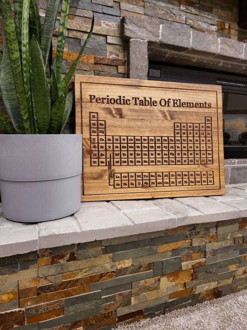 Periodic Table of Elements Wood Sign Custom Engraved Wall Décor Rustic ...