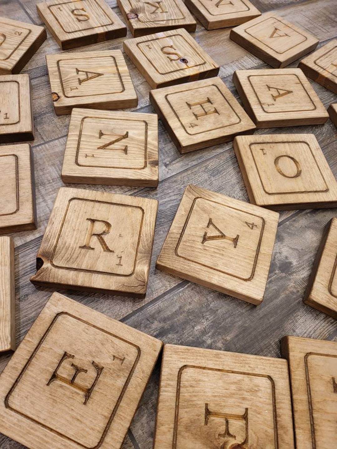 Personalized Carved Scrabble Wall Tiles, 5.5" and 12" Scrabble Wall ...