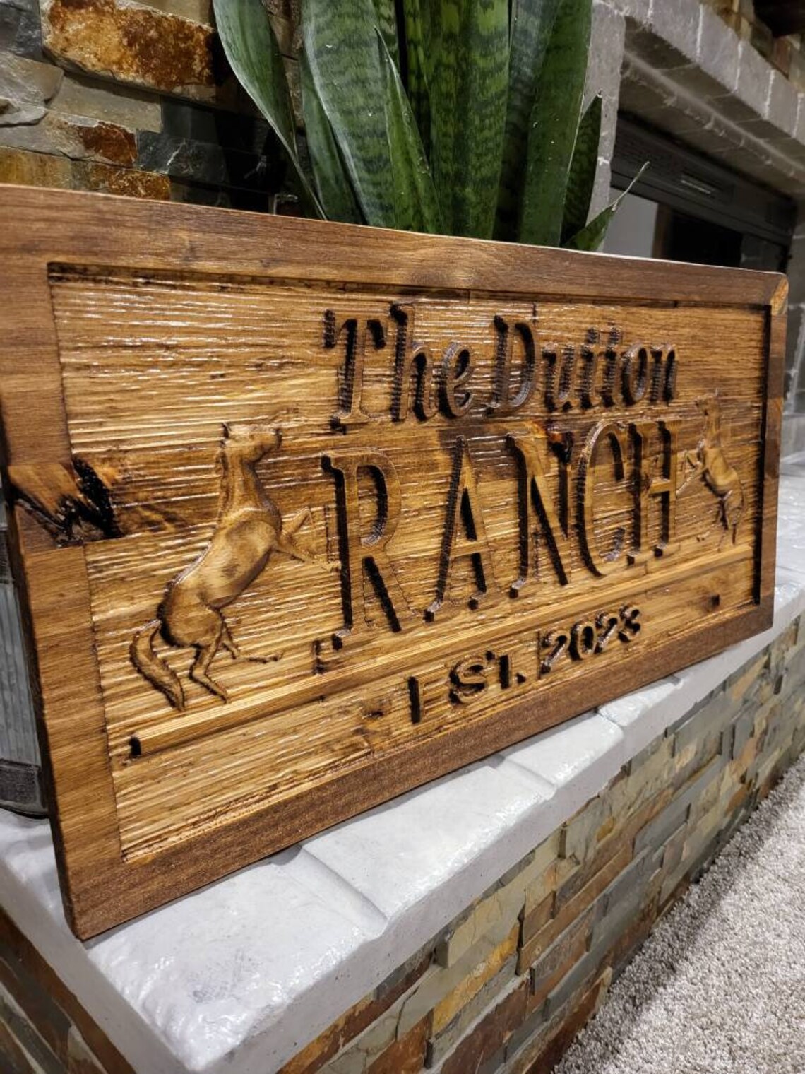 Last Name Horse Ranch Sign, 3D Custom Wood Sign, Vintage Texture ...