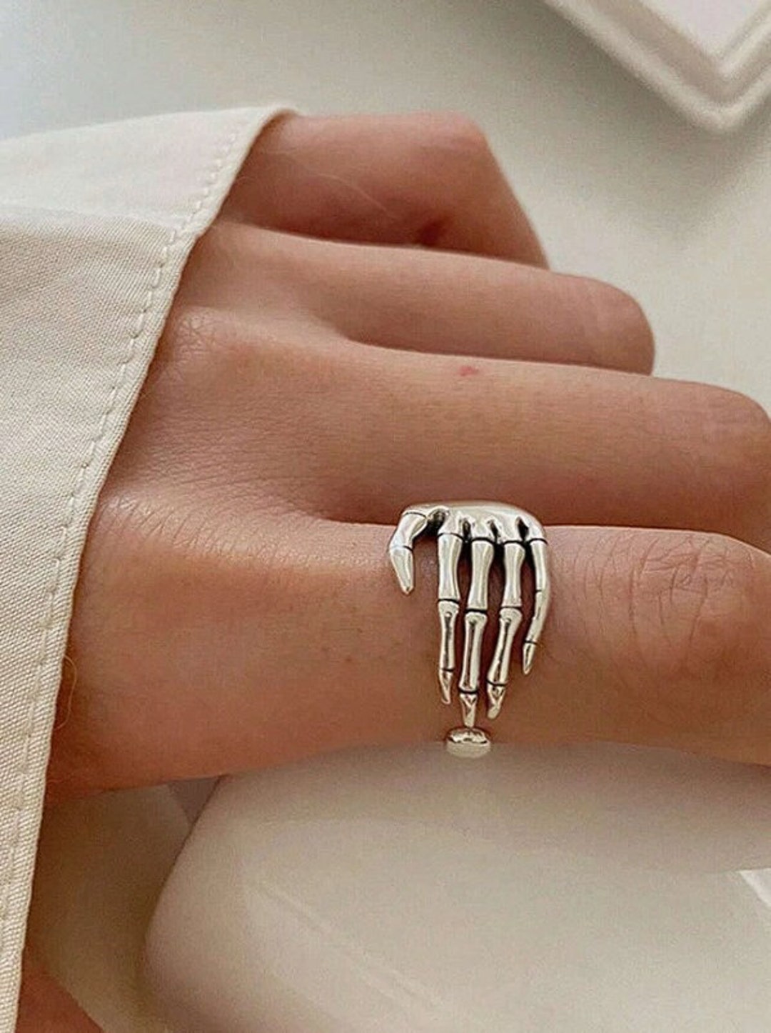 Skeleton Hand Punk Ring Skeleton Ring Goth Skeleton Ring - Etsy