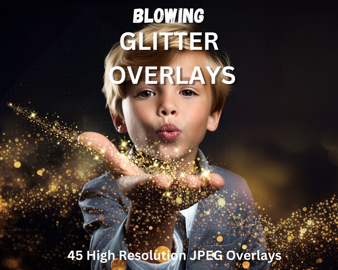 Gold Glitter Photo Overlays for Photoshop, Includes Bokeh Brushes ...