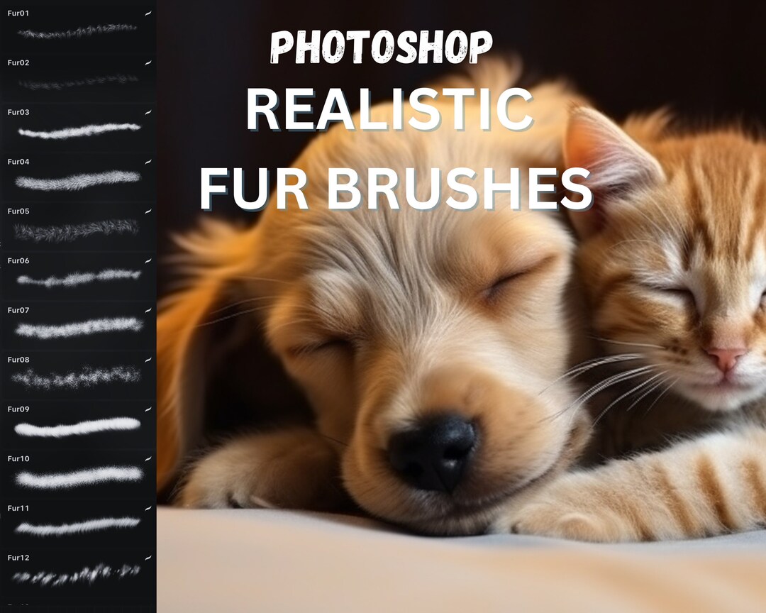 Fur Brushes Photoshop, Animal Hair Brushes, Pet Portrait Brushes ...