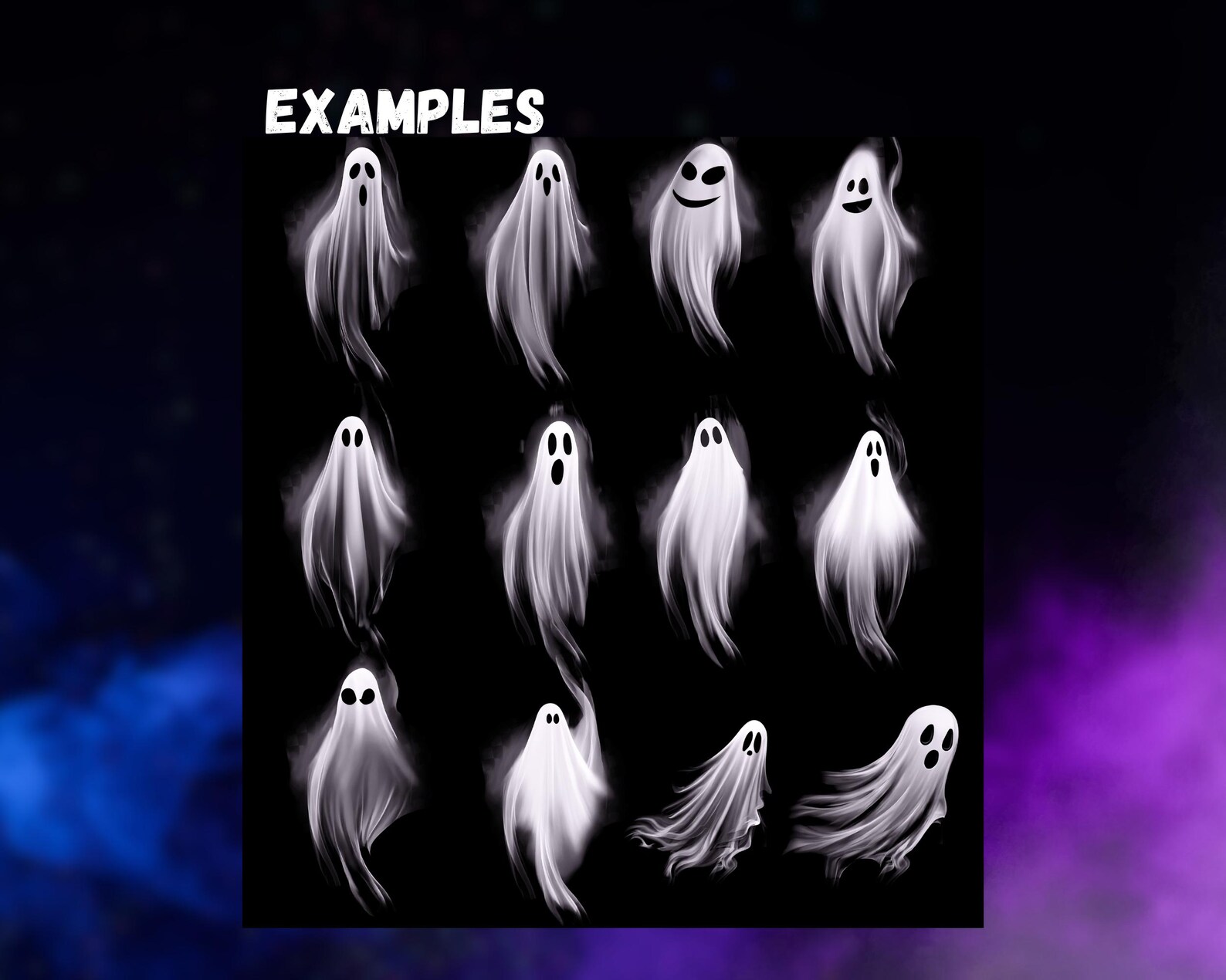 Procreate Ghost Brush Set: 30 Eerie Stamps + Magic Swirls (digital ...