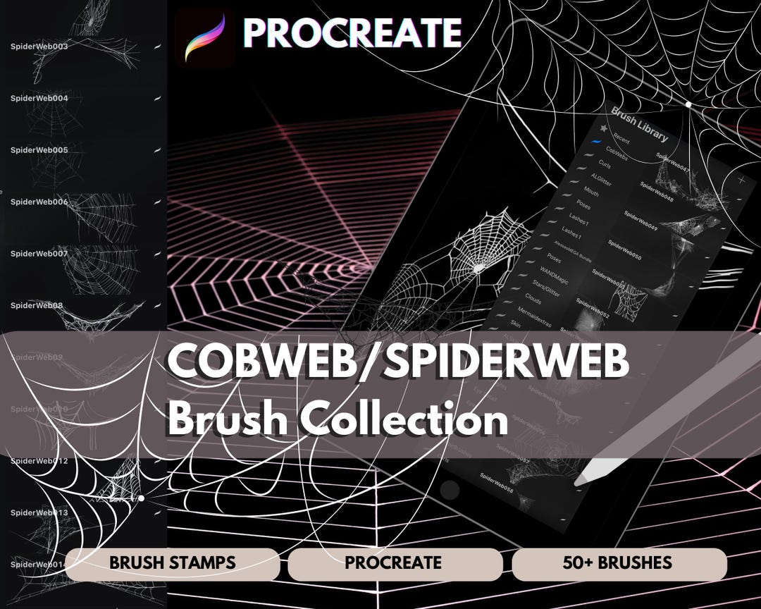 Procreate Cobweb/ Spiderweb Brushes| Procreate Halloween Brushes ...