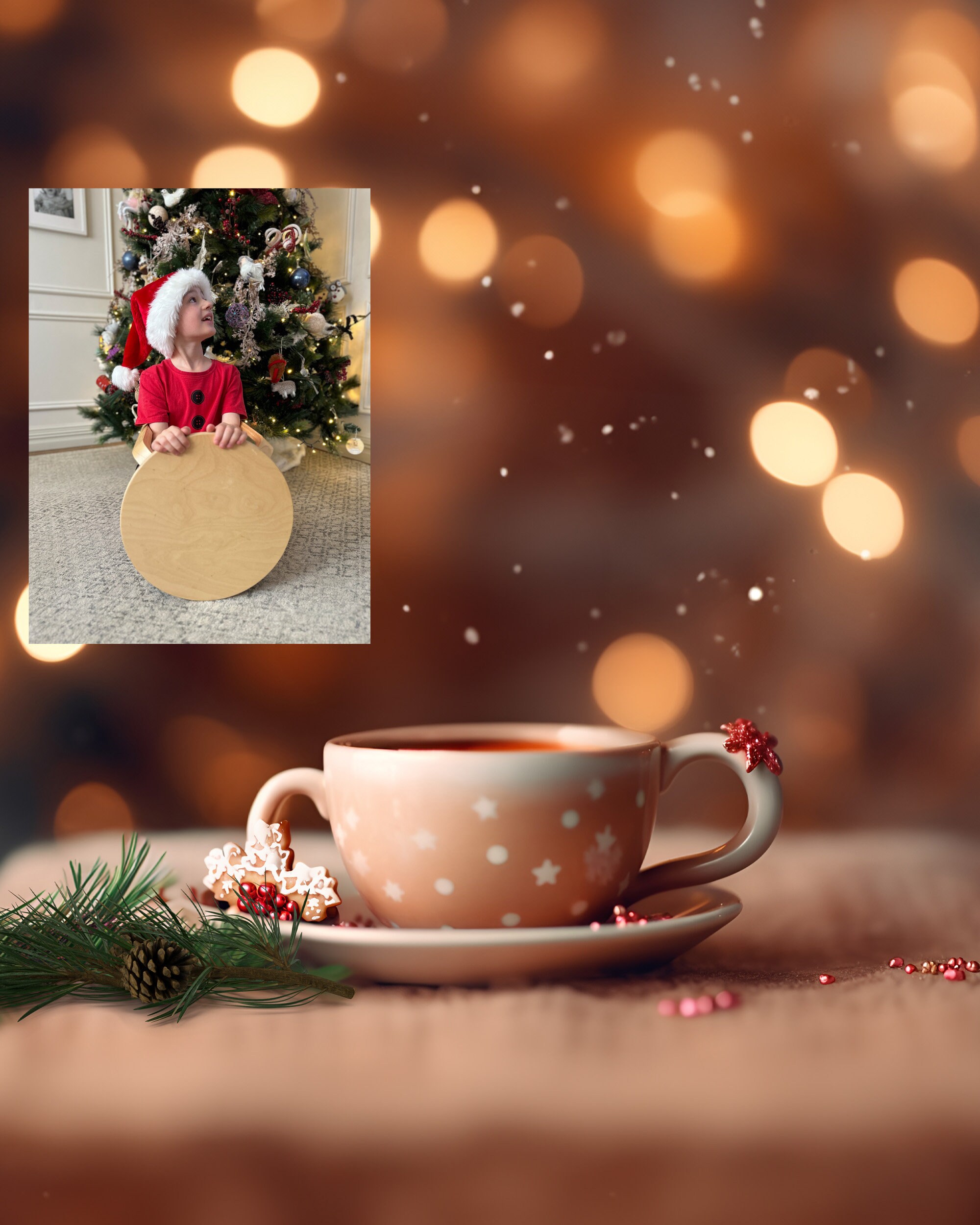 Christmas Mug Digital Backdrop: Holiday Photo Prop (digital Download ...