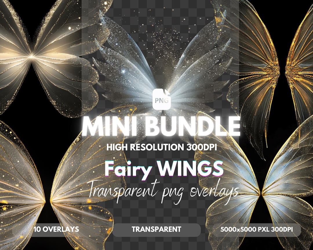 Magic Fairy Wings Photo Overlays: Fantasy Light Effects (digital ...