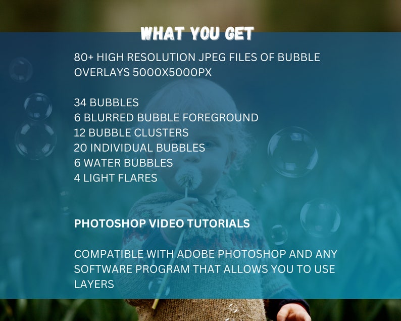Realistic Bubble Photo Overlays: 80+ Floating Soap Bubbles (digital ...