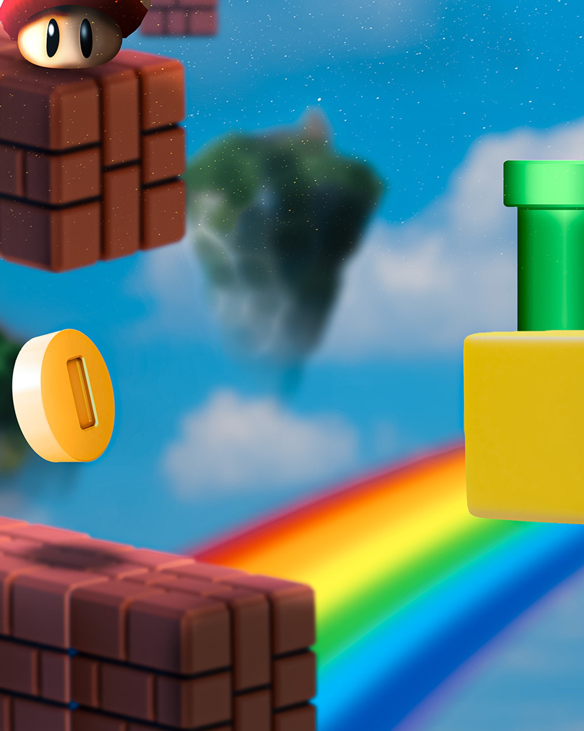 Mario Bros Digital Backgrounds,video Game Inspired, Gamer, Super Mario ...