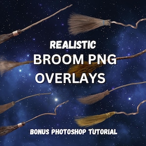Magic Broom PNG Overlays: Halloween Witch Photo Editing (photoshop ...