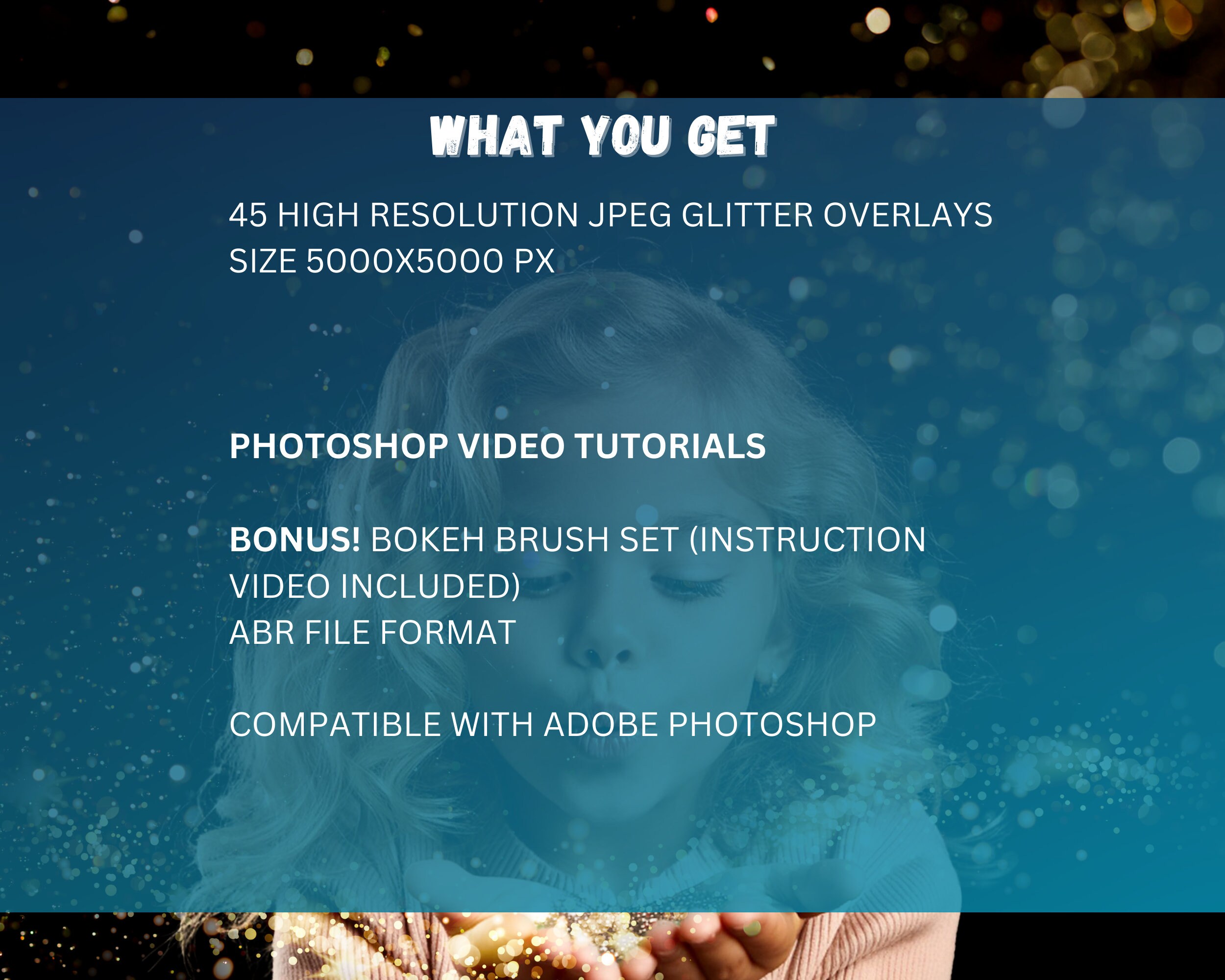 Blowing Glitter Bokeh Photoshop Overlays, Photoshop Bokeh Brushes ...