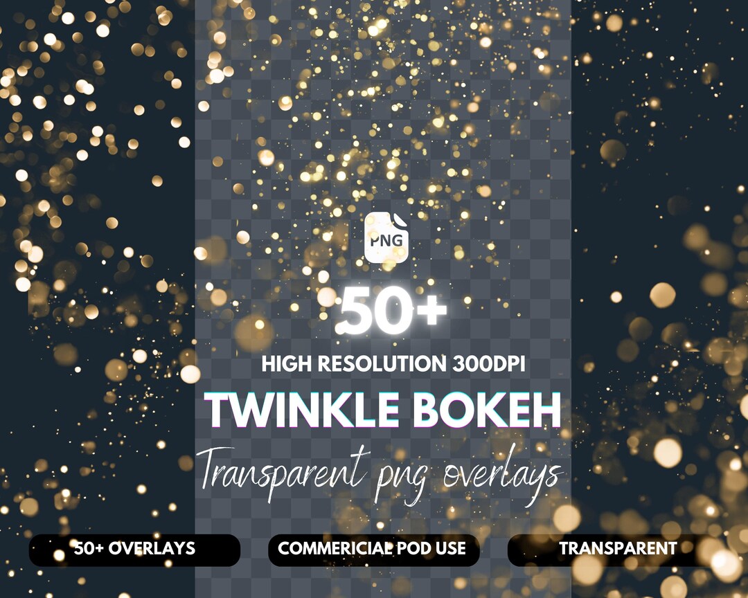Gold Bokeh Light Overlay: Twinkle Bokeh Photography Effects (PNG ...