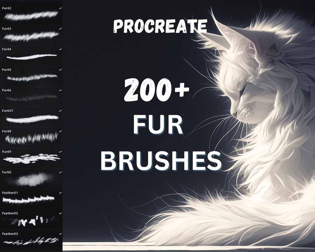 200 Fur Brushes Procreate, Animal Hair Brushes, Pet Portrait Brushes ...