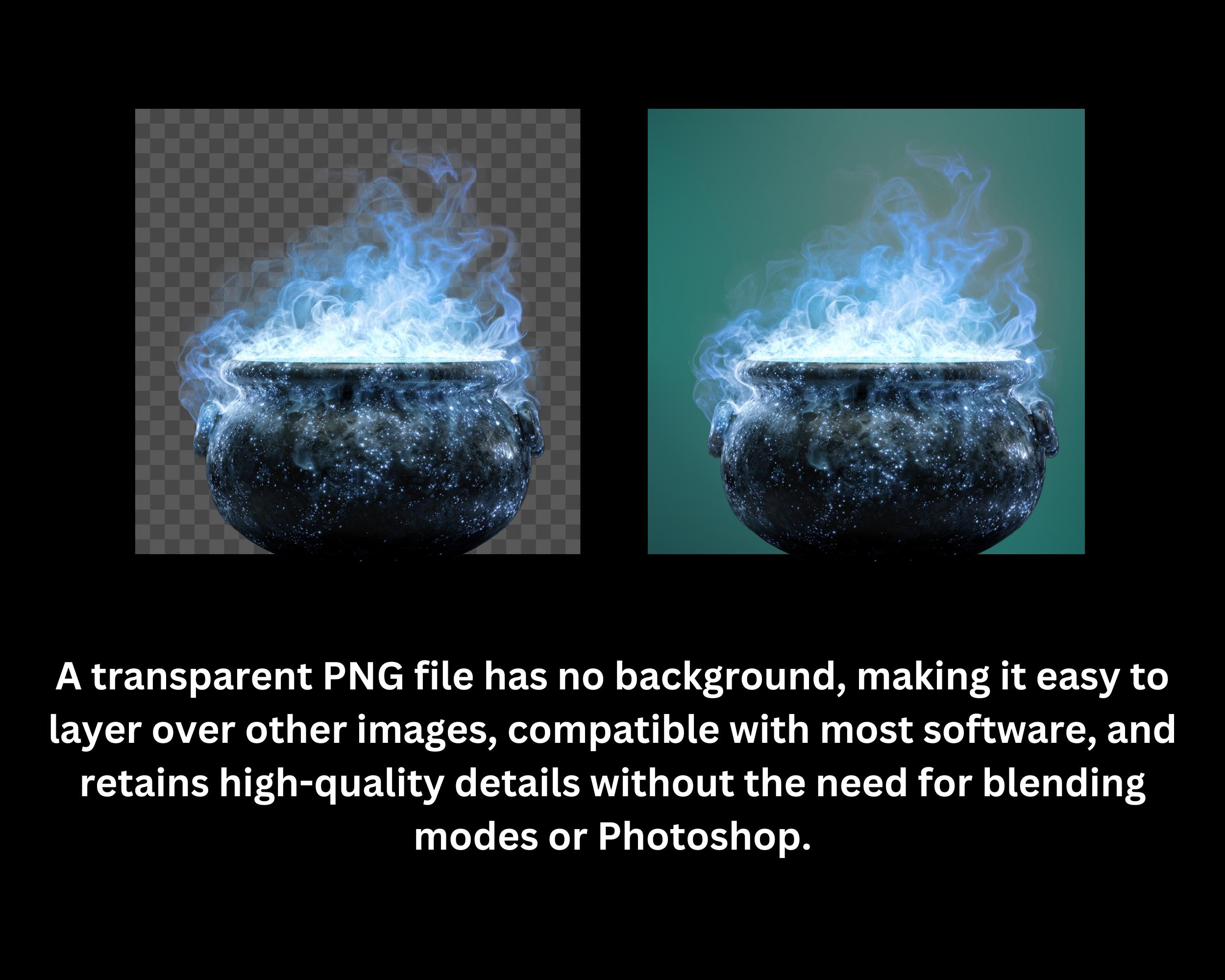 Halloween Cauldron Overlays: Magic Smoke & Bubbles Photo Effects (PNG ...