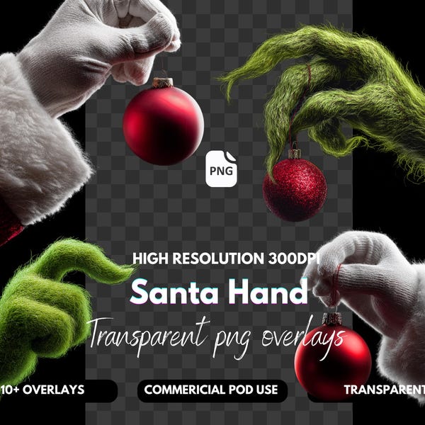 Santa Hand Overlay - Etsy
