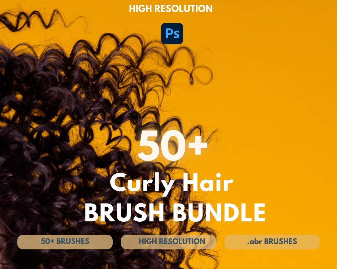 Curly Hair Photoshop Brushes: Realistic Texture, Digital Art (digital ...