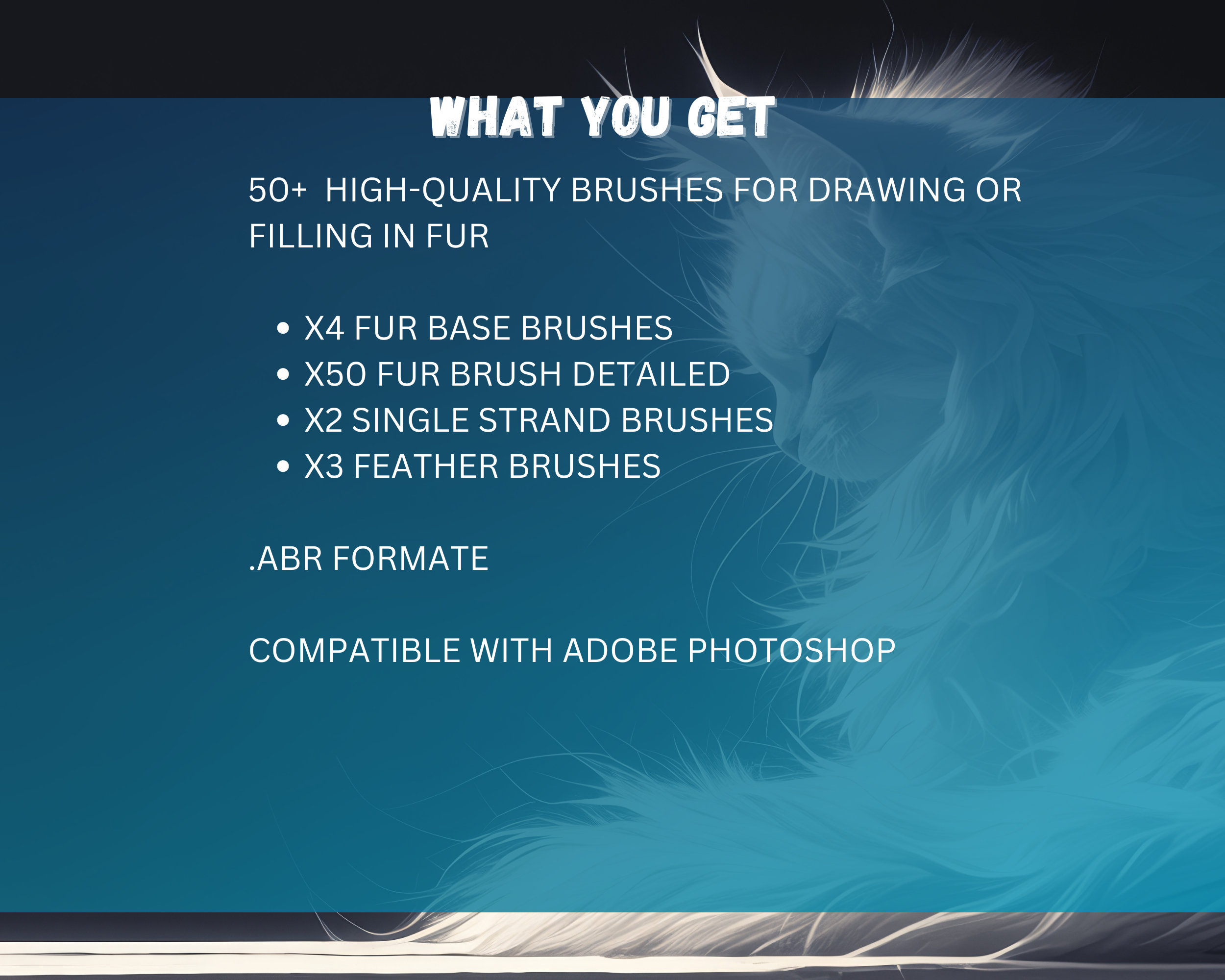 Fur Brushes Photoshop, Animal Hair Brushes, Pet Portrait Brushes ...