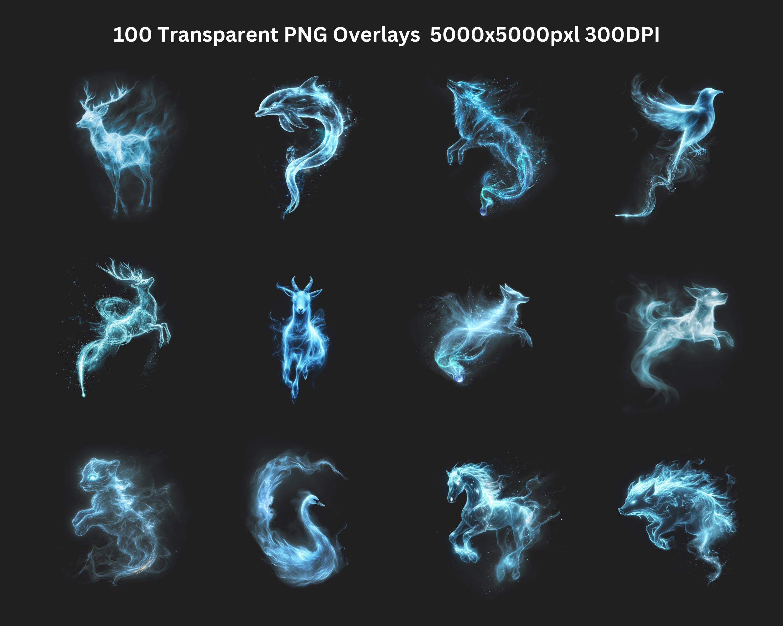 Magical Spirit Animal PNG Overlays: Fantasy Light Effects (digital ...