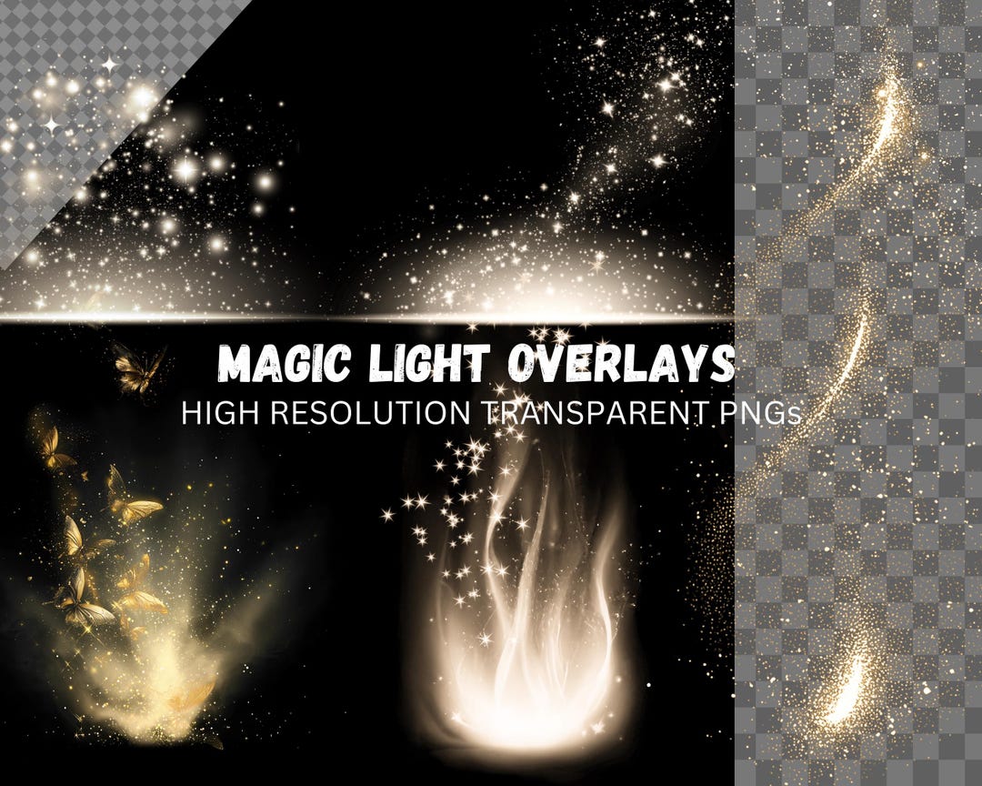 Gold Magic Light Overlays: Christmas Photo Editing (digital Download ...