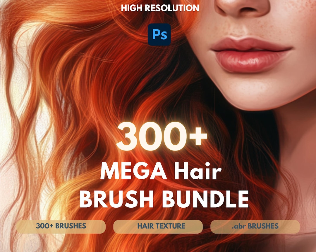 Realistic Hair Photoshop Brushes: Digital Art Texture (digital Download ...