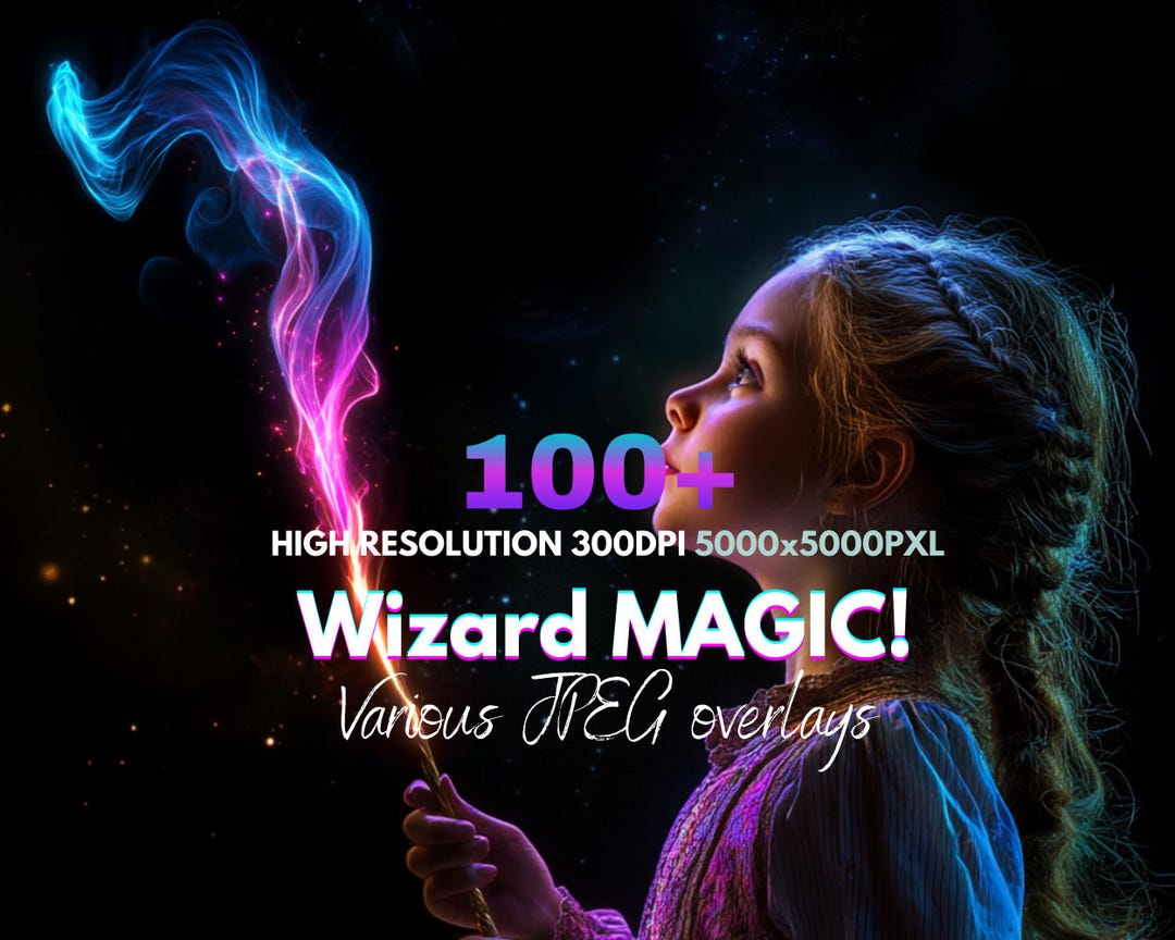 Magic Wand Photoshop Overlays: Wizard & Witch Effects (brushes Included ...