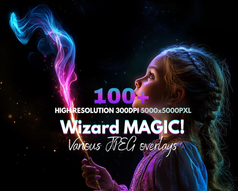 Magic Wand Photoshop Overlays: Wizard & Witch Effects (brushes Included ...