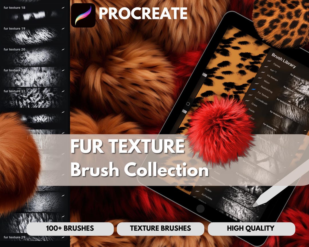 Fur Texture Brushes. Procreate Fur Brushes. Procreate Texture Brush ...